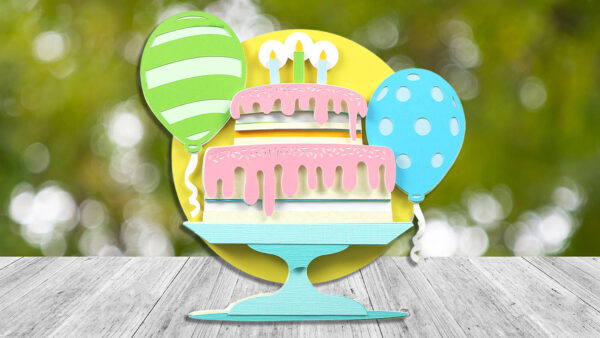 Free 3D Birthday Cake SVG 🎂 Layered Birthday Card SVG - Craft with Sarah