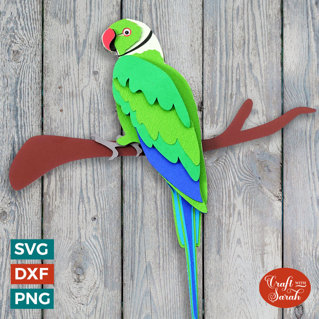 Indian Ring Neck Bird SVG - Craft with Sarah