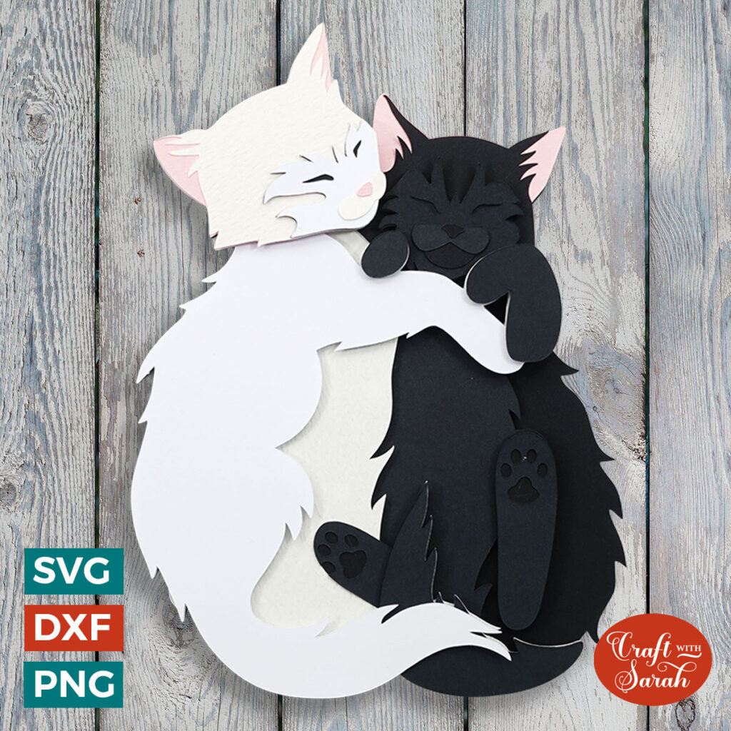 Kittens Cuddling SVG - Craft with Sarah