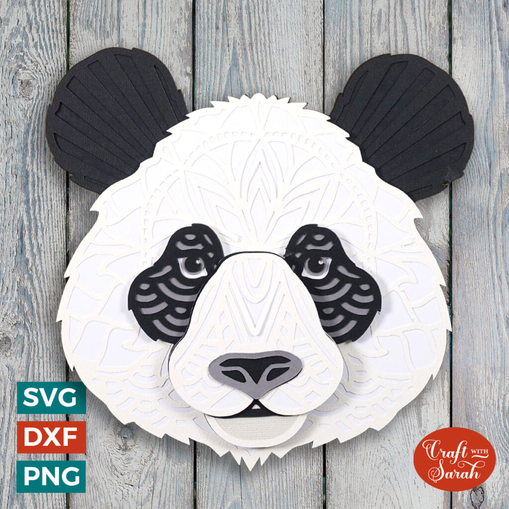 Panda Mandala Head SVG - Craft with Sarah
