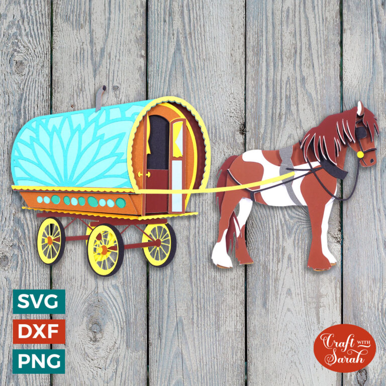 Gypsy Horse & Cart SVG - Craft with Sarah
