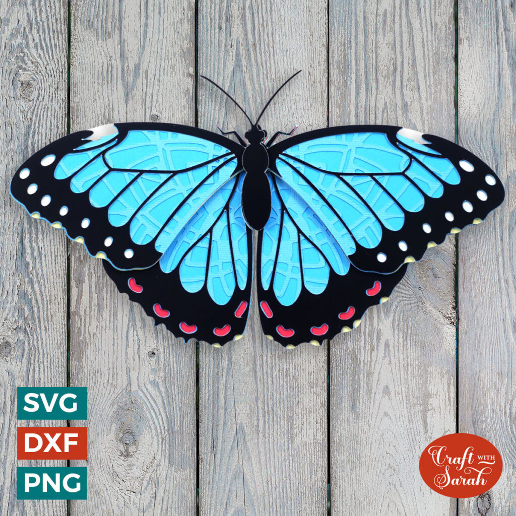 Blue Morpho Butterfly SVG - Craft with Sarah