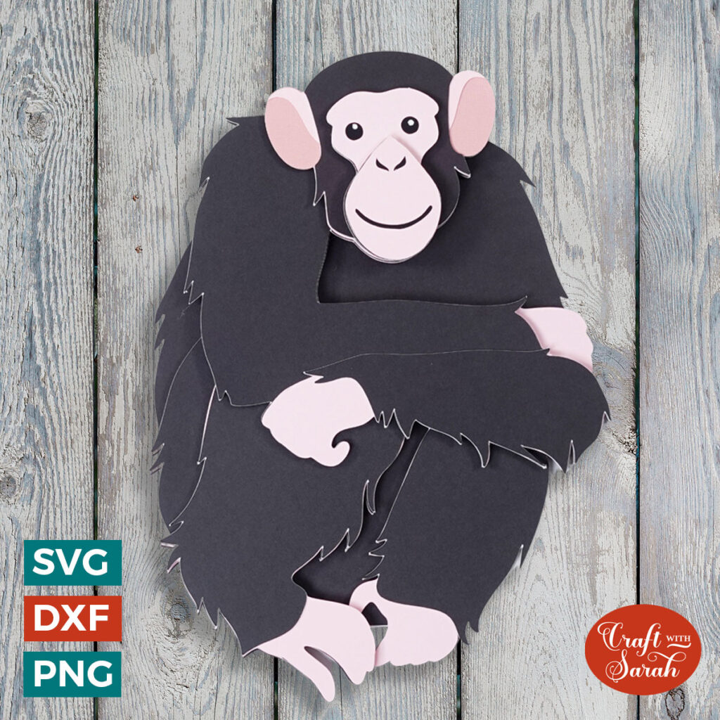 Chimpanzee SVG - Craft with Sarah