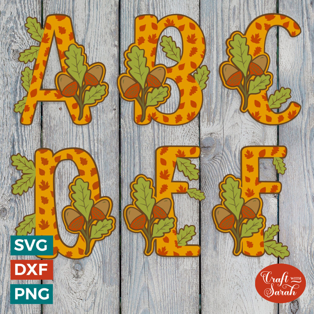 Autumn Layered Alphabet SVGs - Craft with Sarah