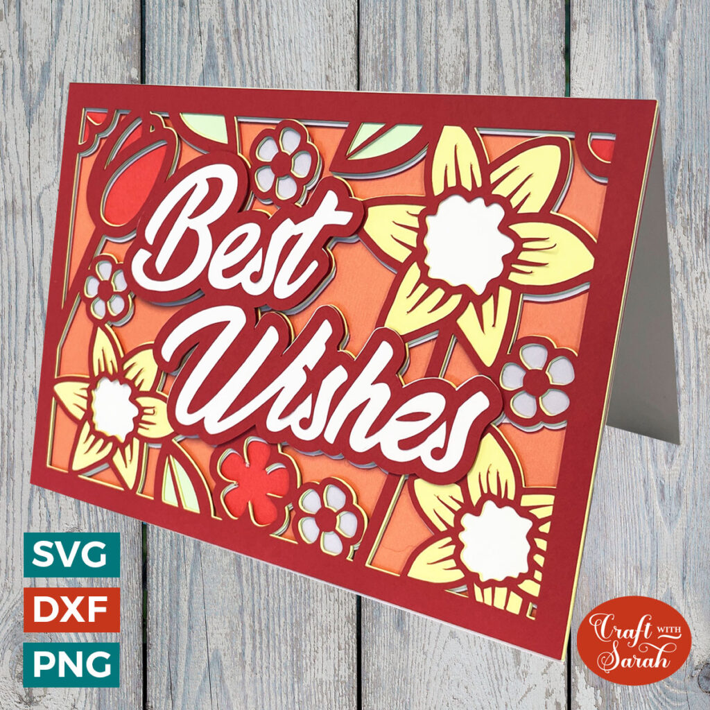 Floral Best Wishes Greetings Card - Craft with Sarah