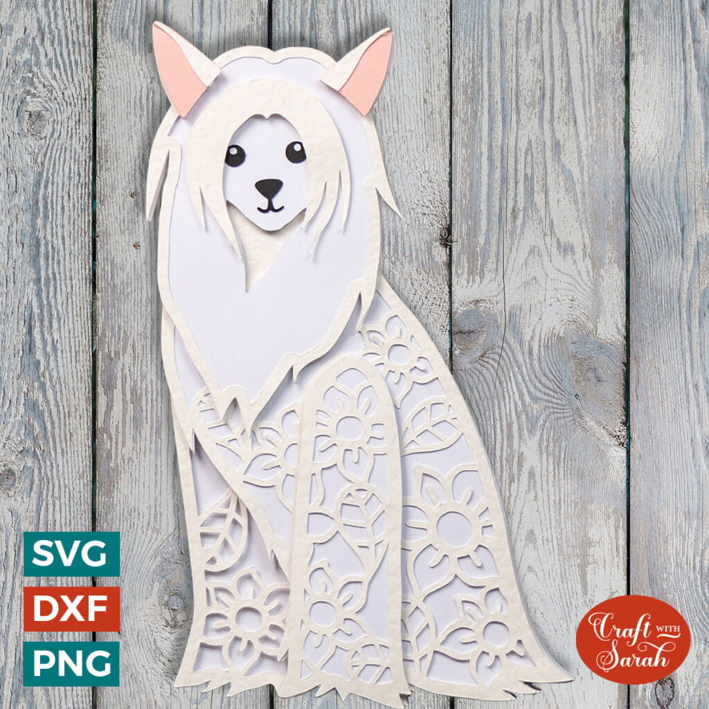 Chinese Crested Powder Puff SVG - Craft with Sarah