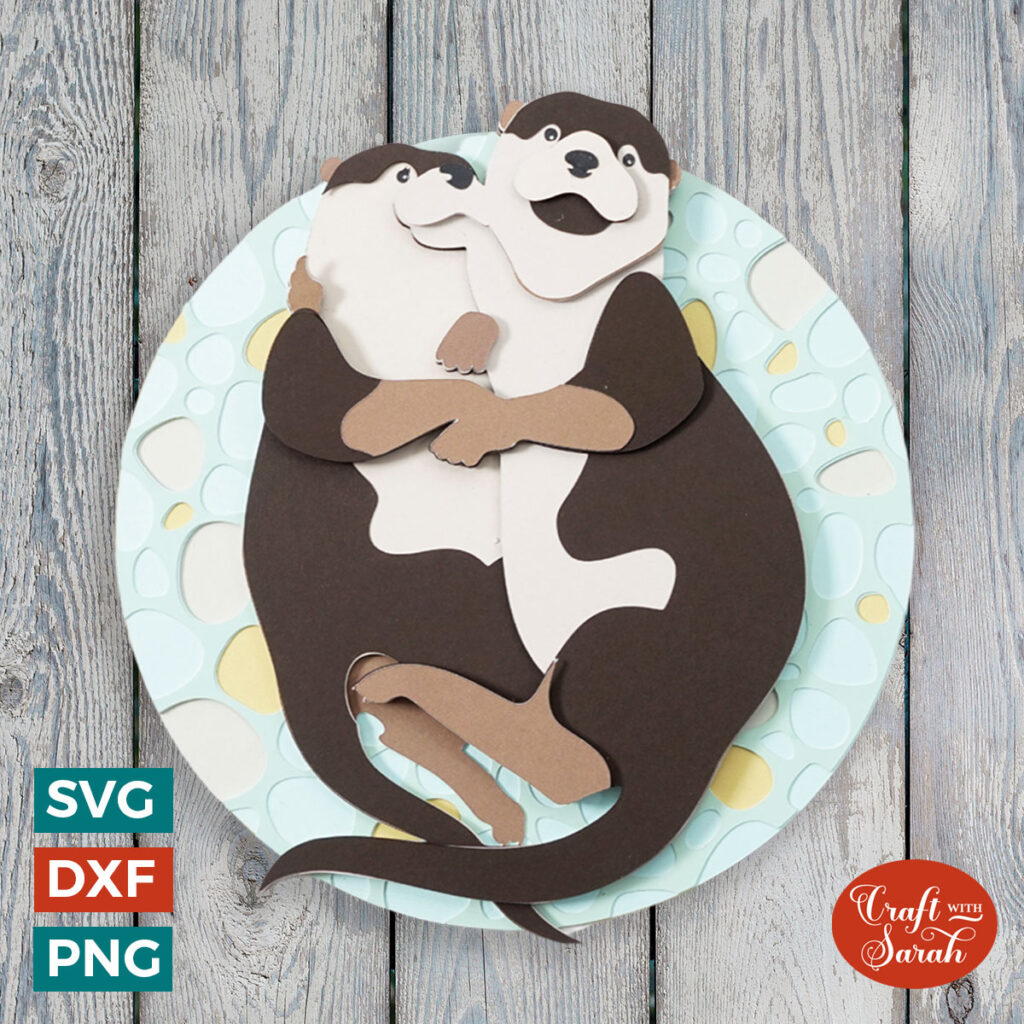 Otters Cuddling SVG - Craft with Sarah