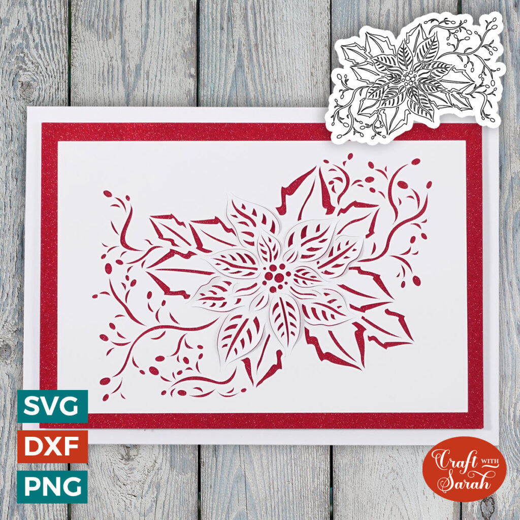 Poinsettia Flower Bend Out Card - Craft with Sarah