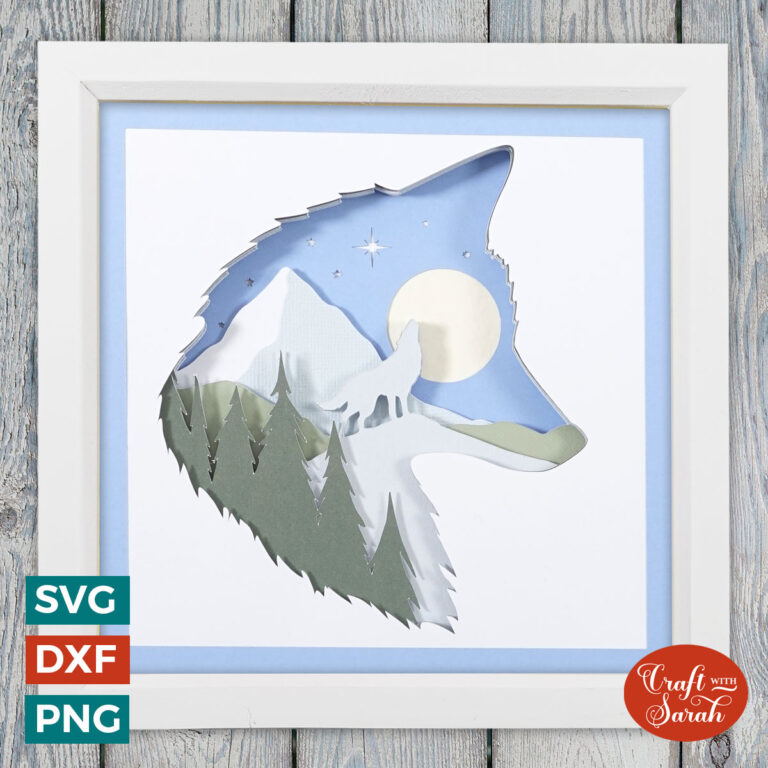 Snow Wolf Shadow Box - Craft with Sarah
