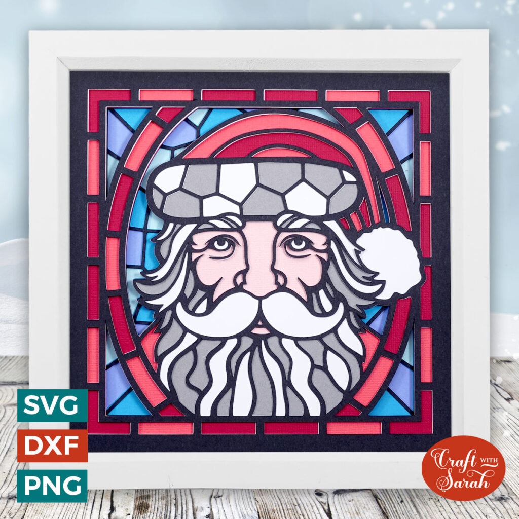 Santa Claus Stained Glass Shadow Box - Craft with Sarah