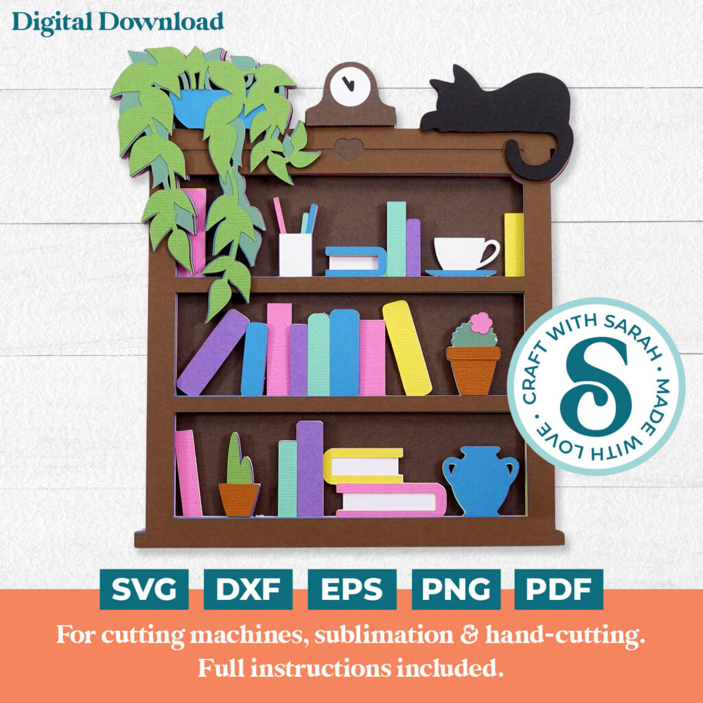 Bookshelf SVG - Craft with Sarah