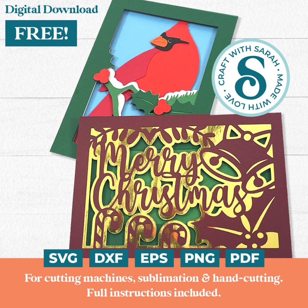 Christmas Cards: Cardinal & Merry Christmas - Craft with Sarah