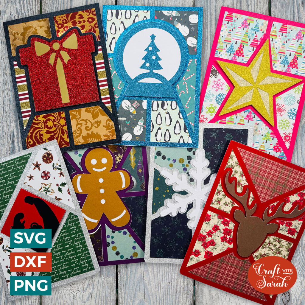 Christmas Fractured Card Templates (7 Designs) - Craft with Sarah