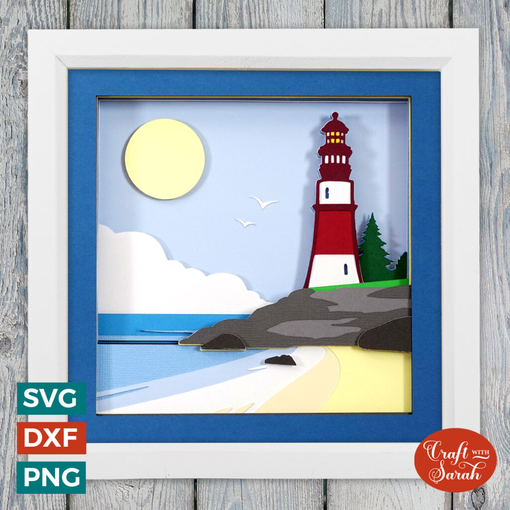 Beach Lighthouse Shadow Box - Craft with Sarah