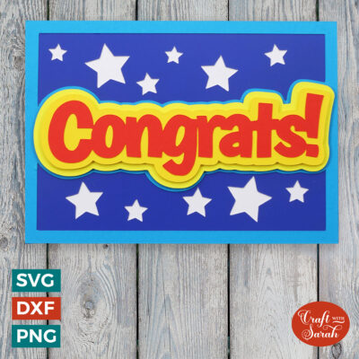 Big Stars Congratulations Card - Craft with Sarah