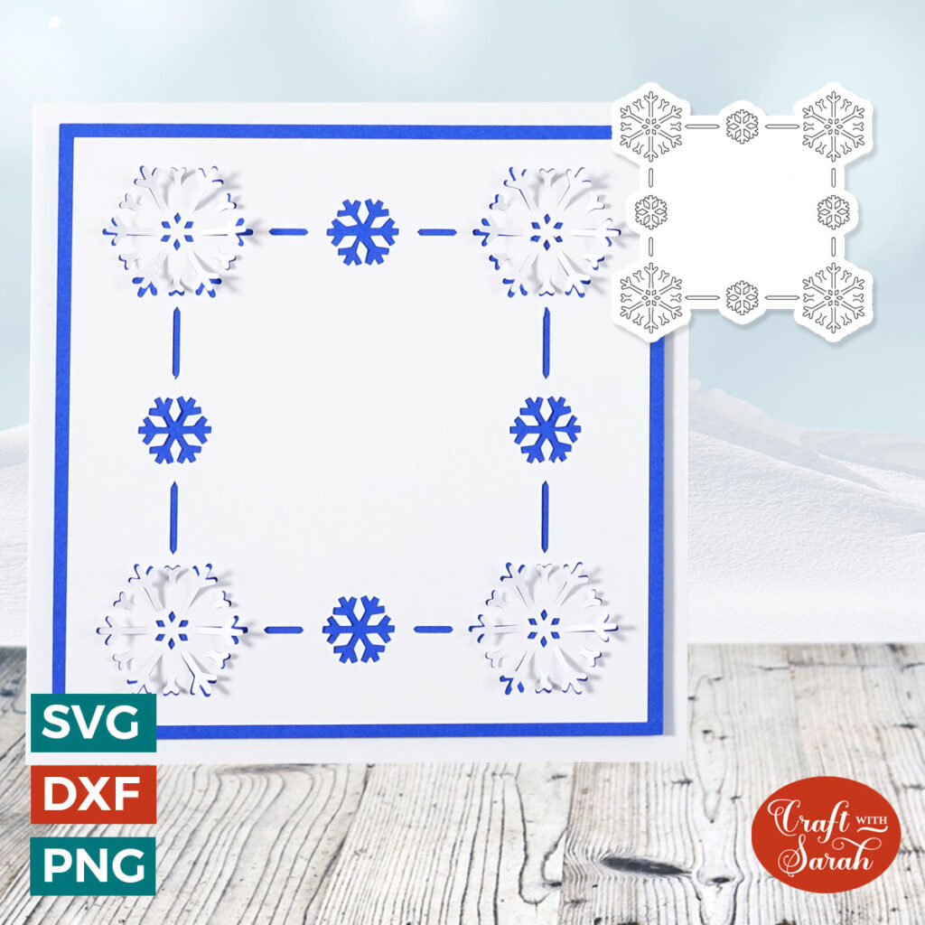 Snowflake border Bend Out Card - Craft with Sarah