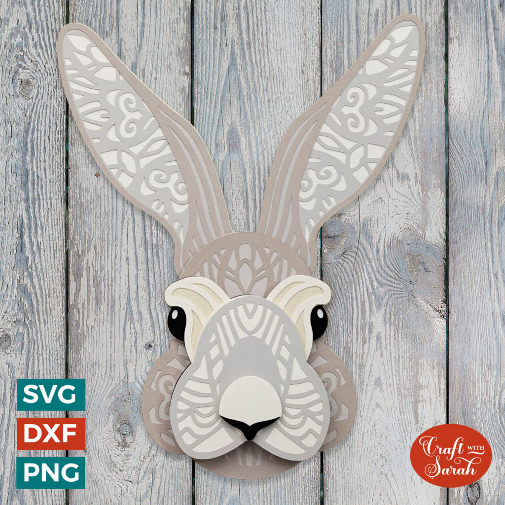 Mandala Rabbit Head SVG - Craft with Sarah