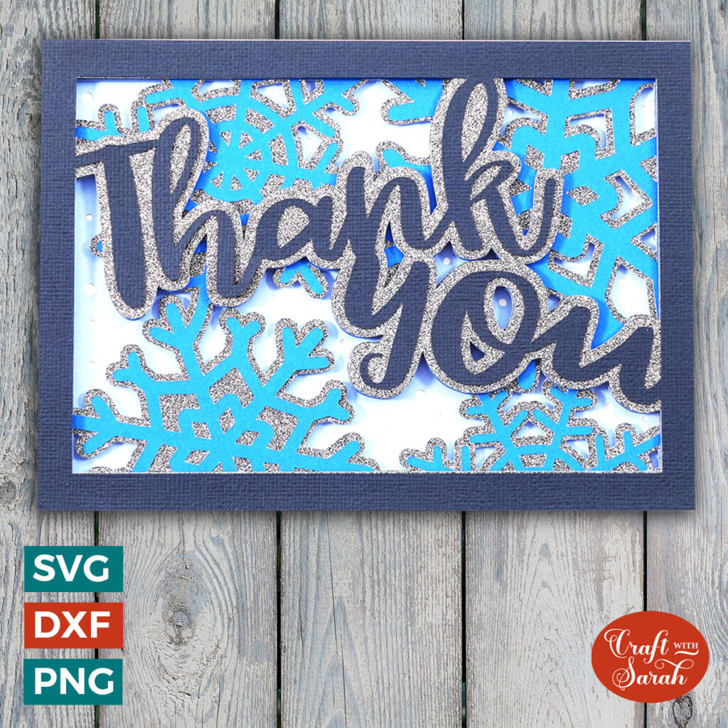 Thank You Card with Snowflakes - Craft with Sarah