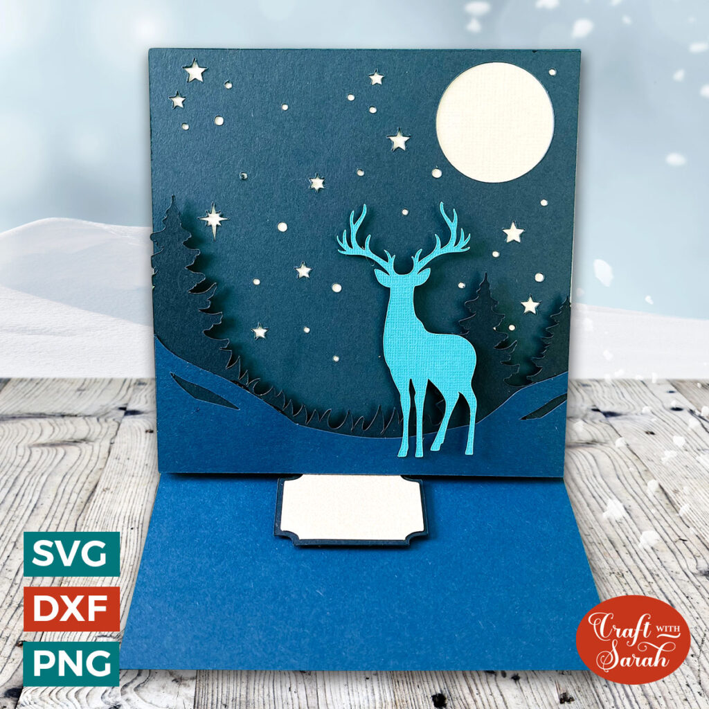 Winter Stag Easel Card - Craft with Sarah