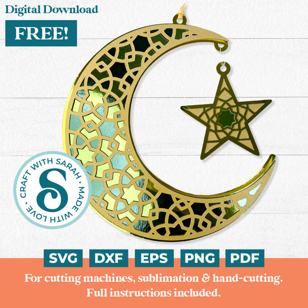 Moon & Star SVG for Eid - Craft with Sarah