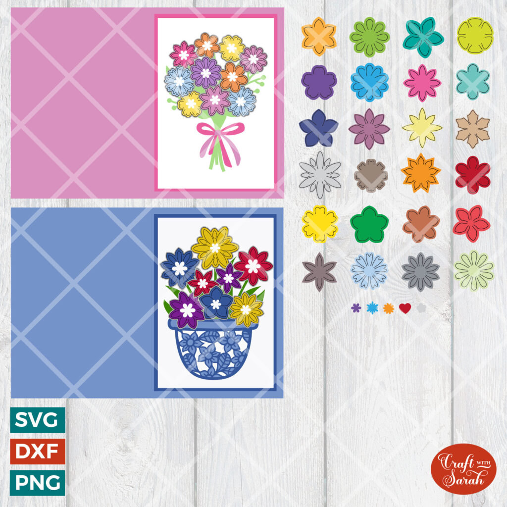 Fold-Out Flower Cards & 24 Individual Flowers - Craft with Sarah