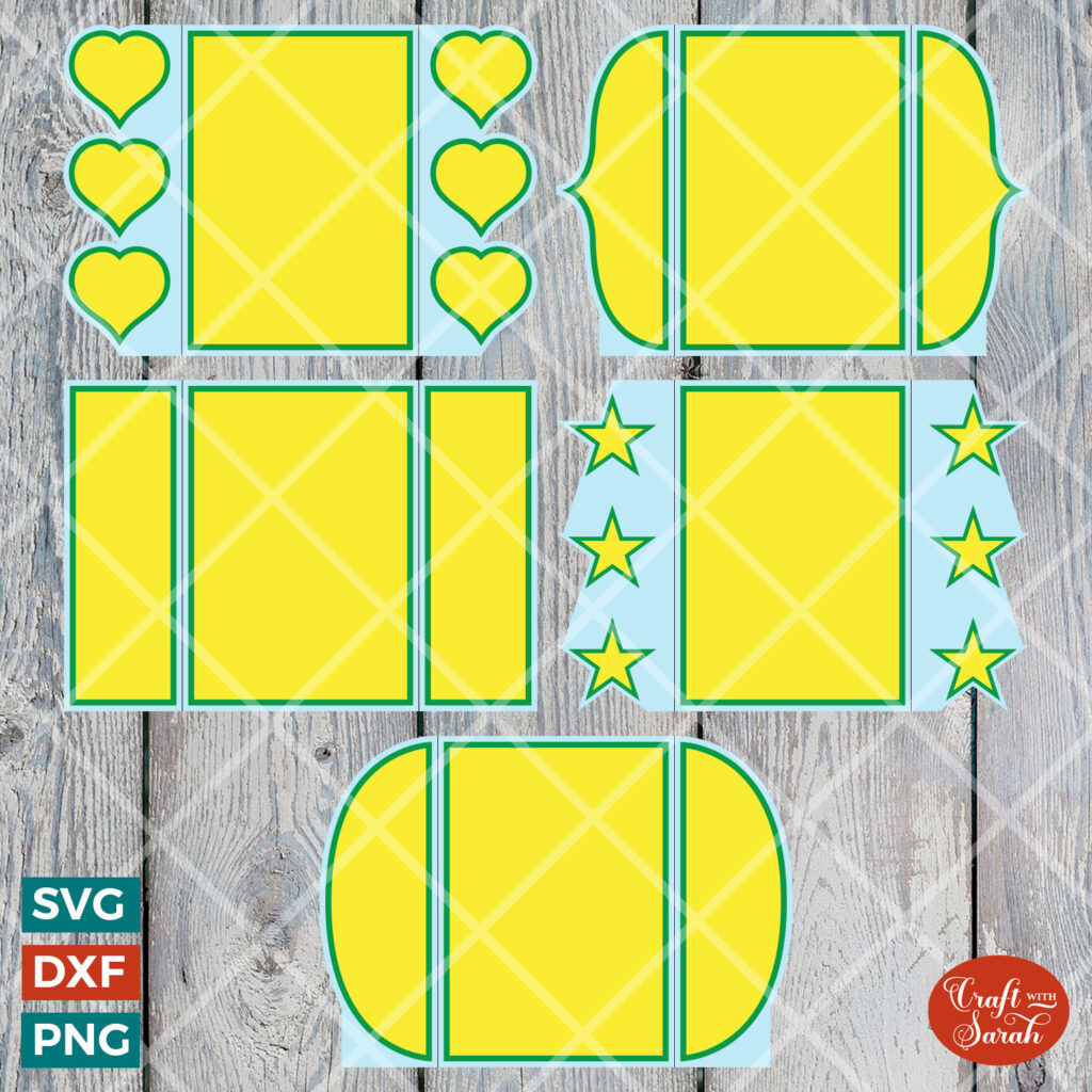 Gate Fold Templates - 5 Designs - Craft with Sarah