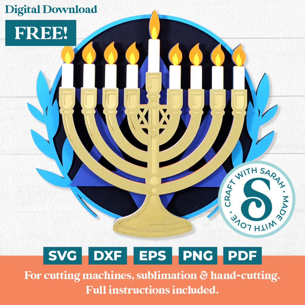 Hanukkah Menorah SVG - Craft with Sarah