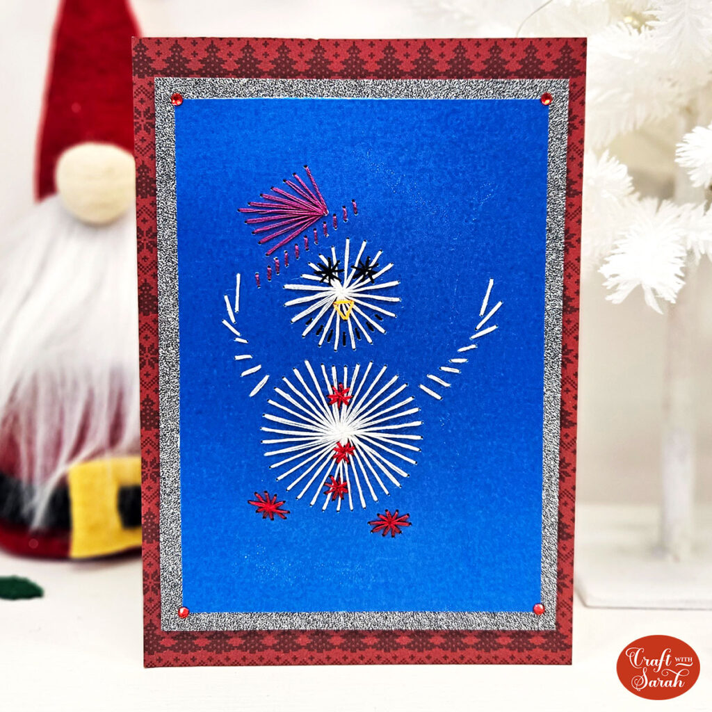 Snowman Card Stitching Pattern - Craft with Sarah