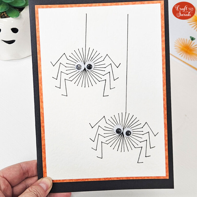 Halloween Spiders Card Stitching Pattern - Craft with Sarah