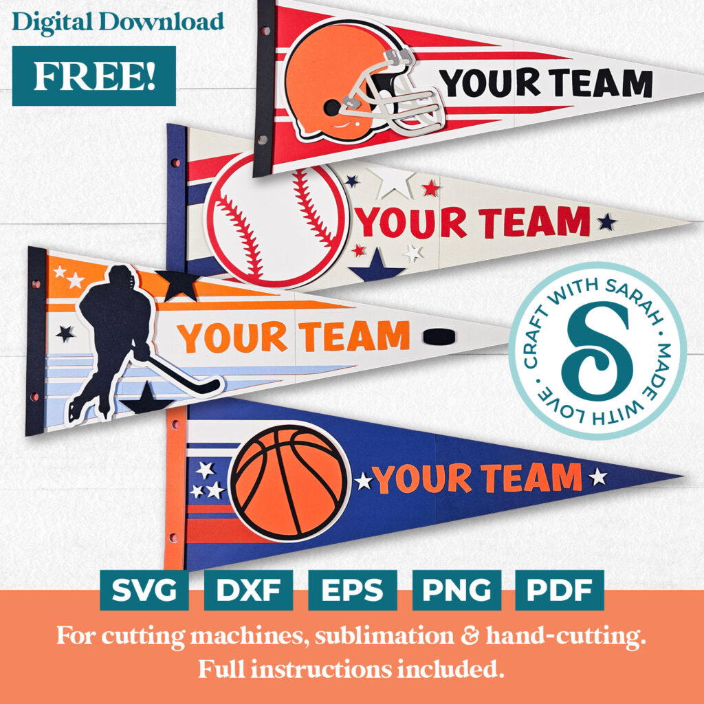 Sports Pennants: 4 Different Designs - Craft with Sarah