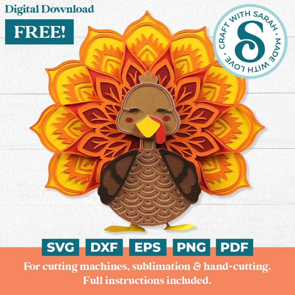 Thanksgiving Turkey SVG - Craft with Sarah