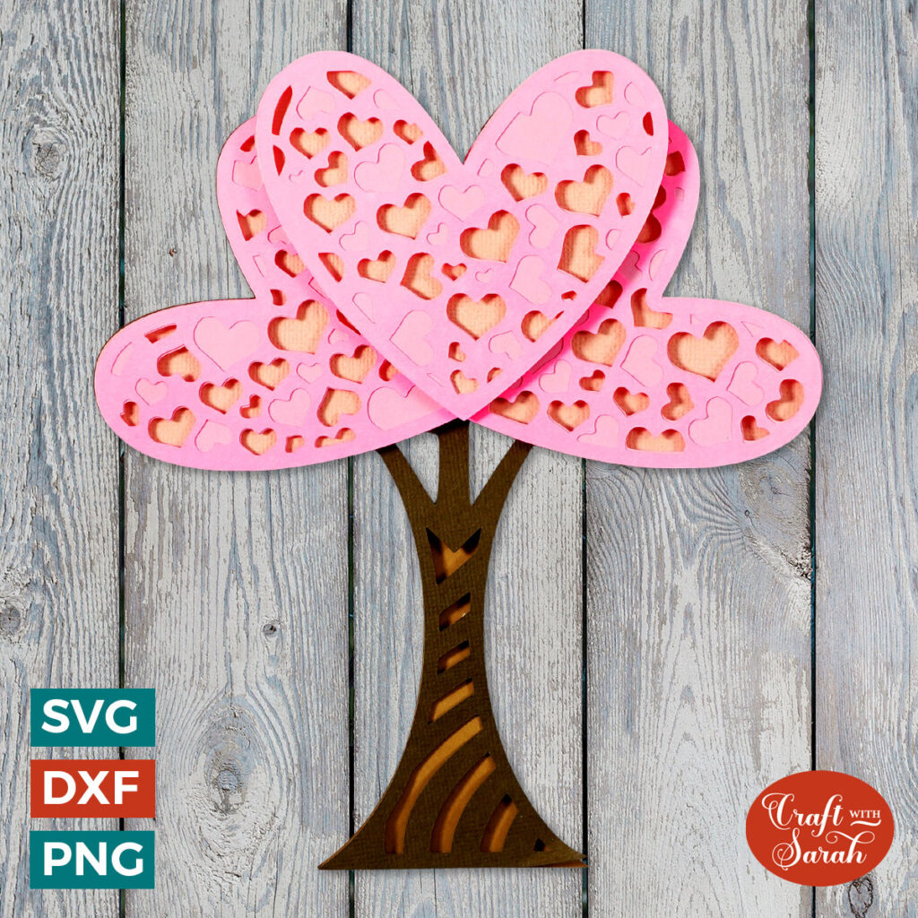 Valentine Heart Tree SVG - Craft with Sarah