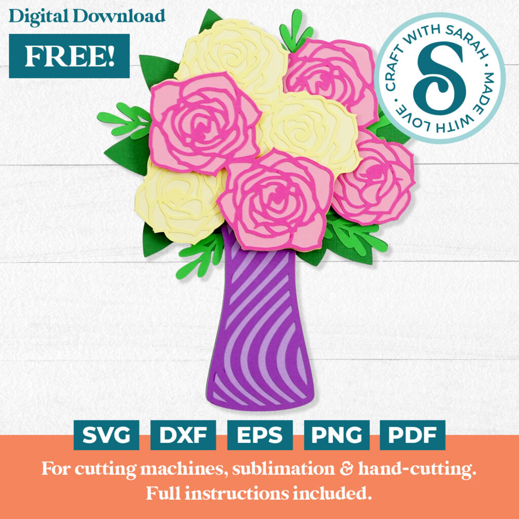 Rose Vase SVG - Craft with Sarah
