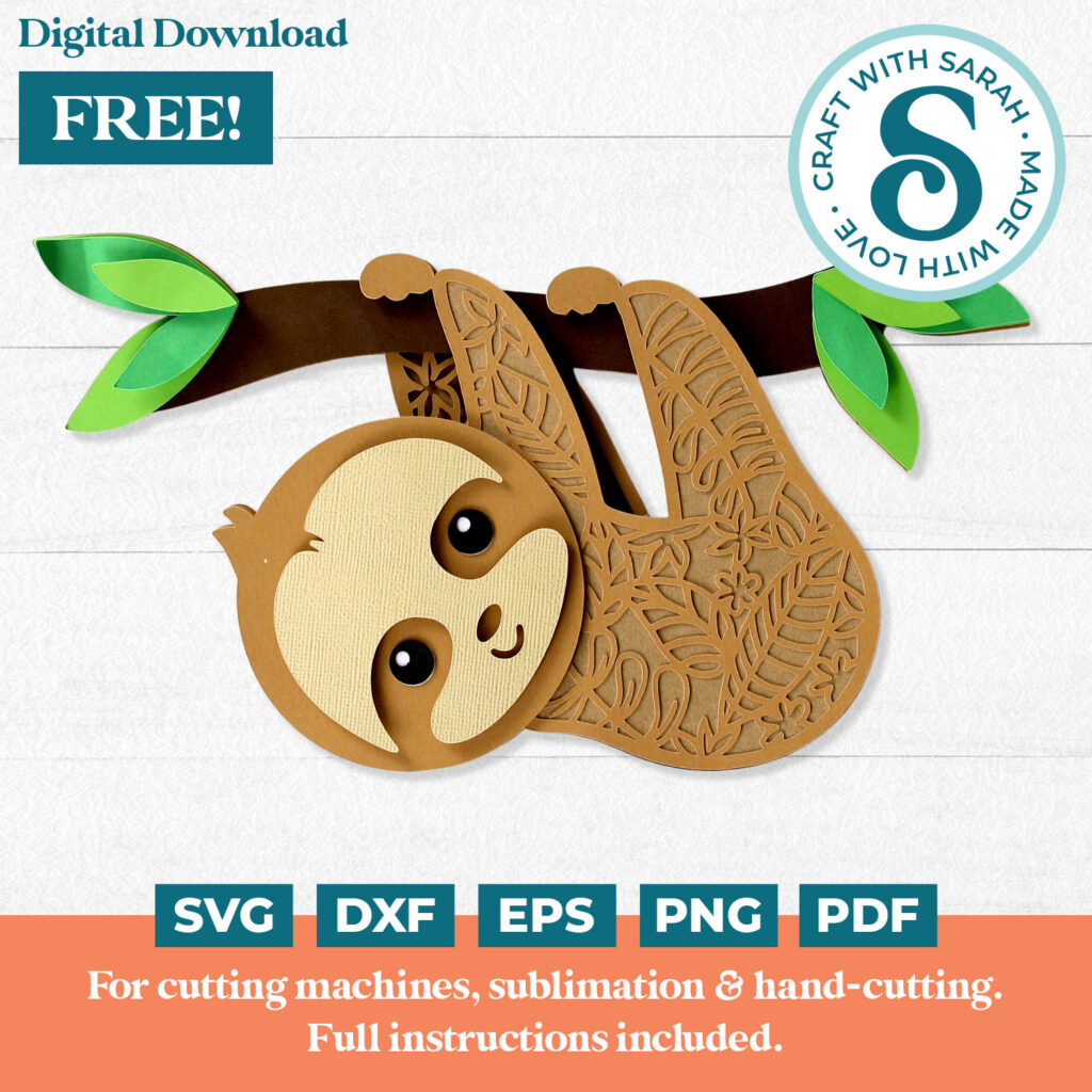 Sloth SVG - Craft with Sarah