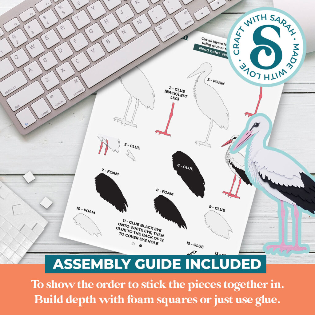 Stork SVG (Stork Bird) - Craft with Sarah