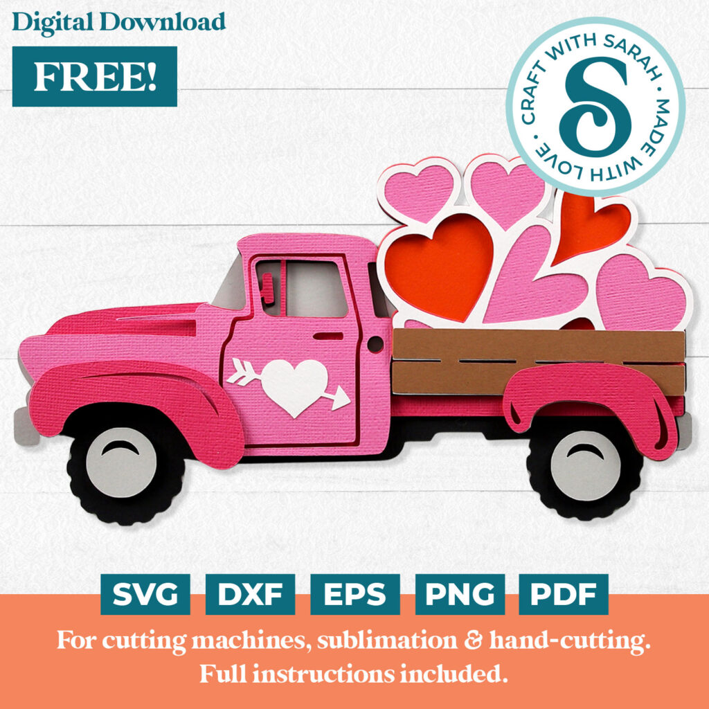 Valentine's Truck SVG - Craft with Sarah