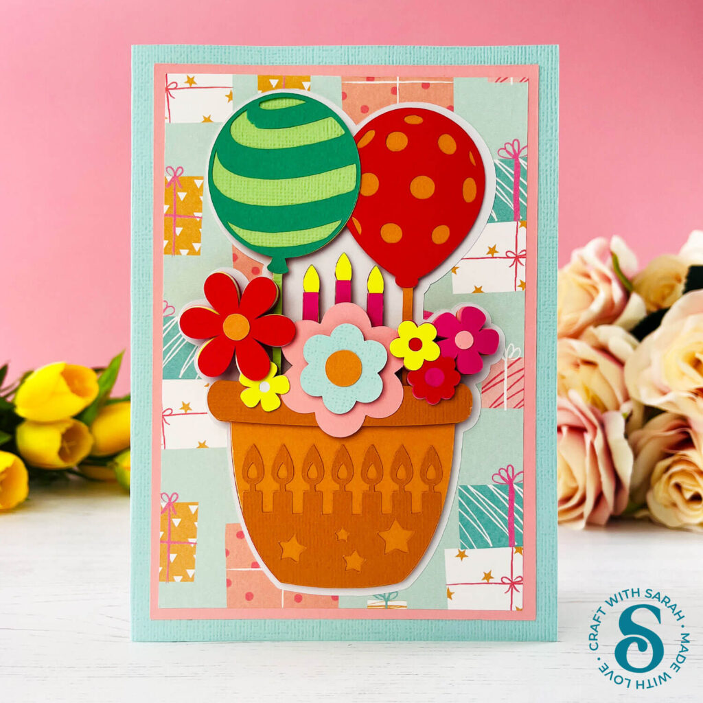 Free Birthday Balloons SVG 🎈 Birthday Flower Pot - Craft with Sarah