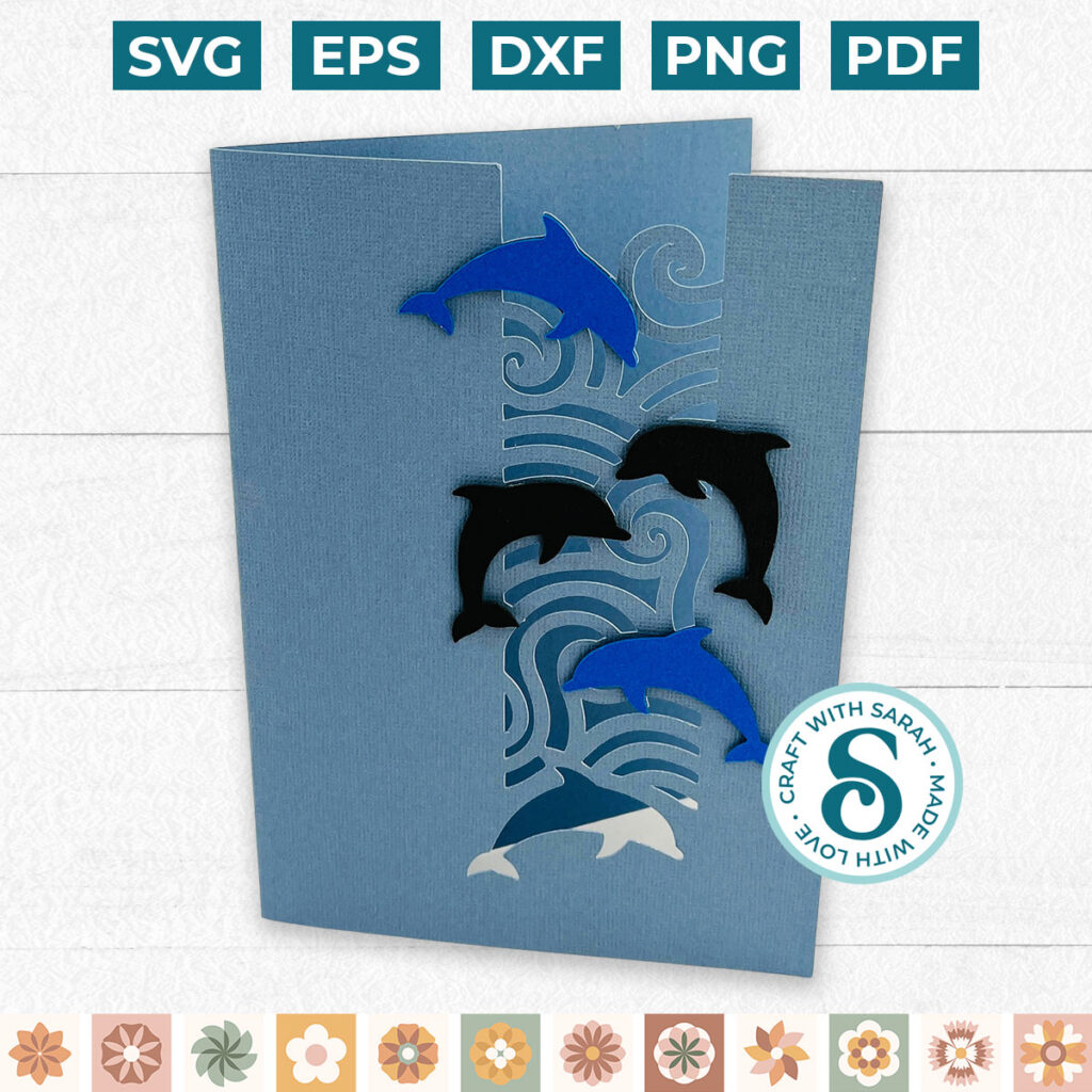 Dolphin Cutout Pattern Card - Craft with Sarah