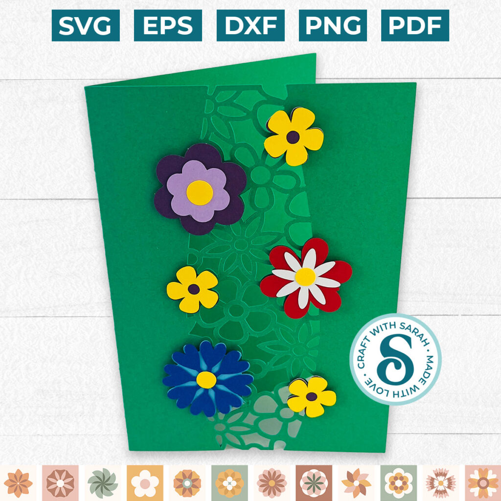 Flowers Cutout Pattern Card - Craft with Sarah