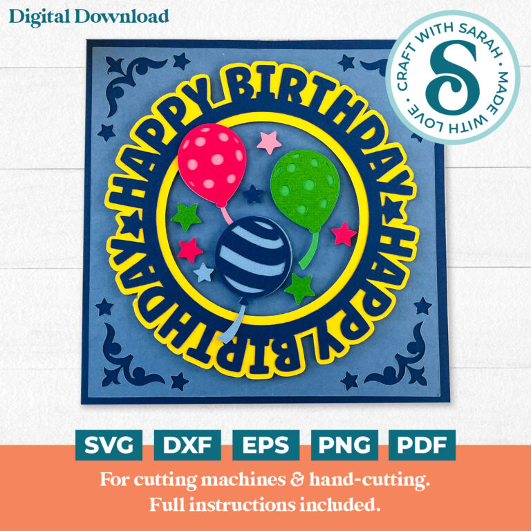 Word Circle Card (Birthday) - Craft with Sarah