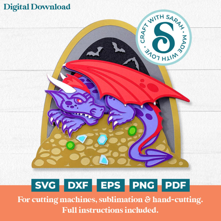 Dragon with Hoard SVG - Craft with Sarah