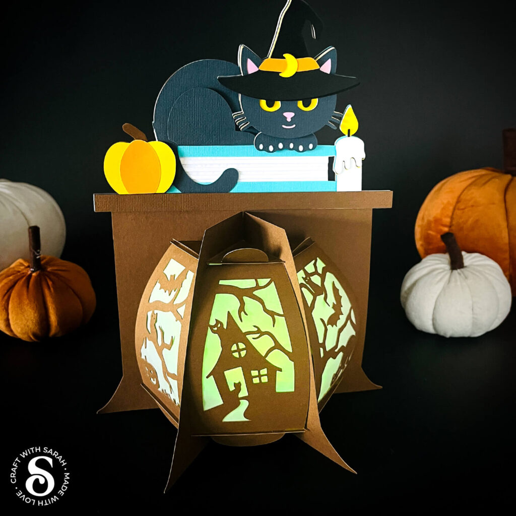 Cat with Spellbooks Lantern - Craft with Sarah