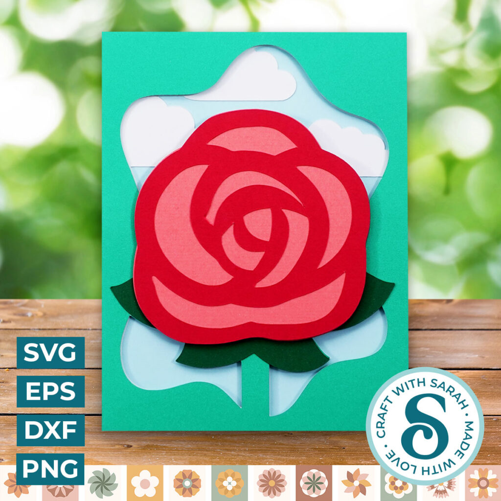 Rose A2 Card - Craft with Sarah