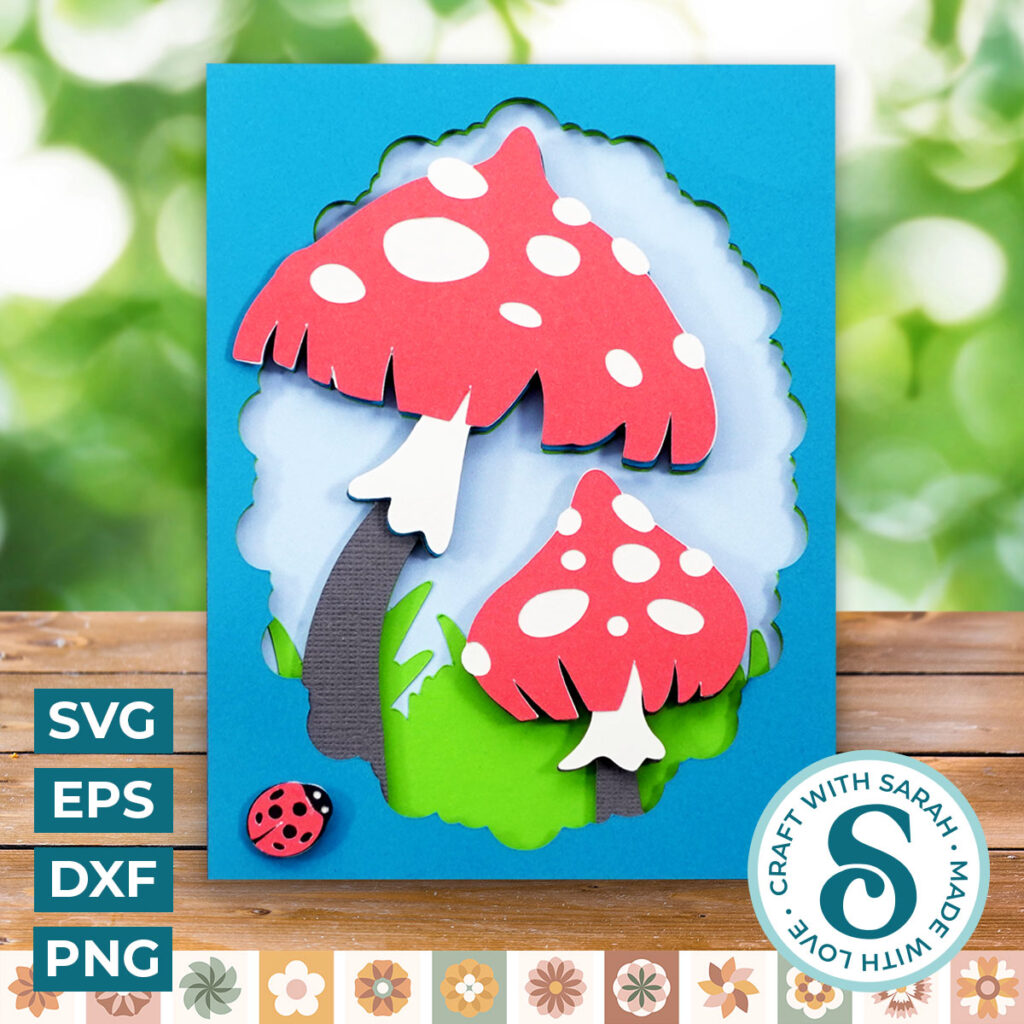 Toadstools A2 Card - Craft with Sarah