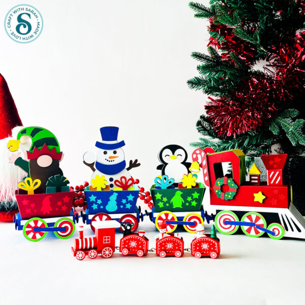 3D Christmas Train with Carriages - Craft with Sarah