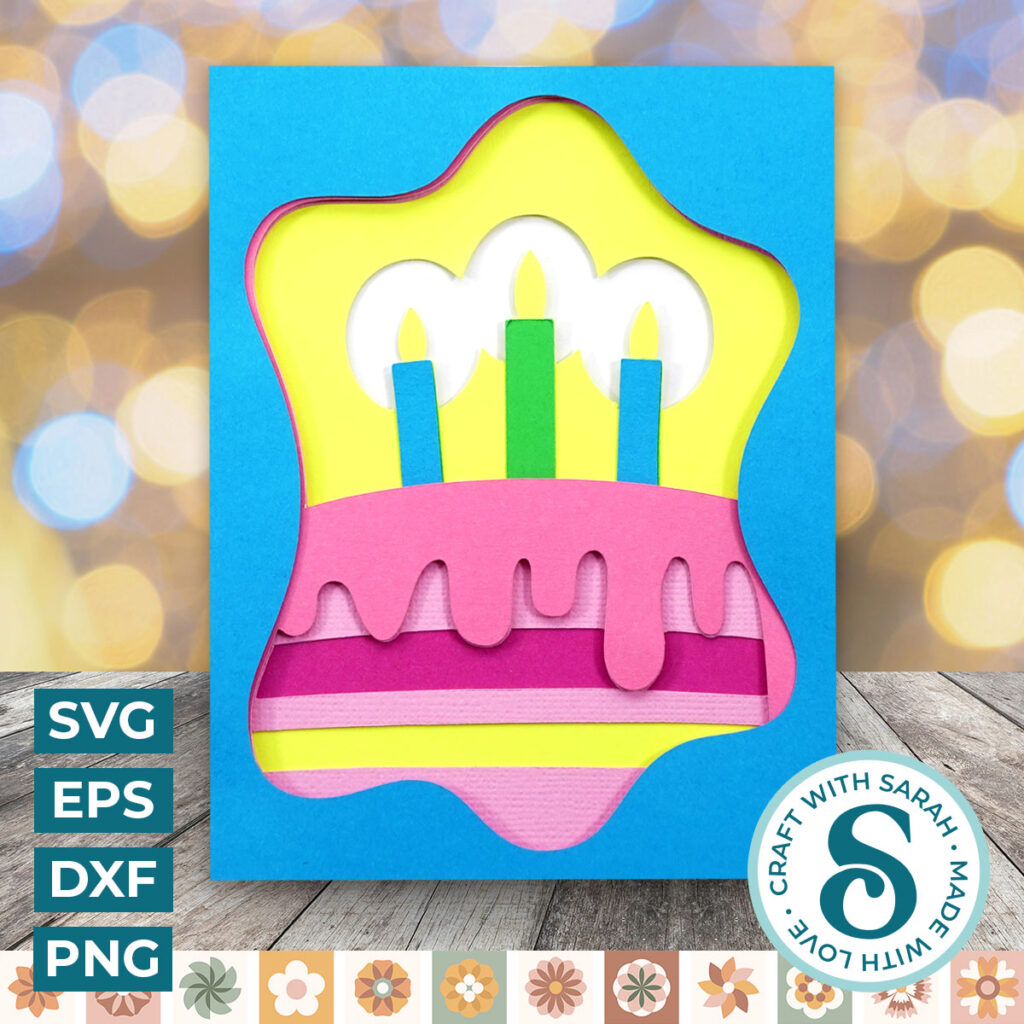 Birthday Cake A2 Card - Craft with Sarah