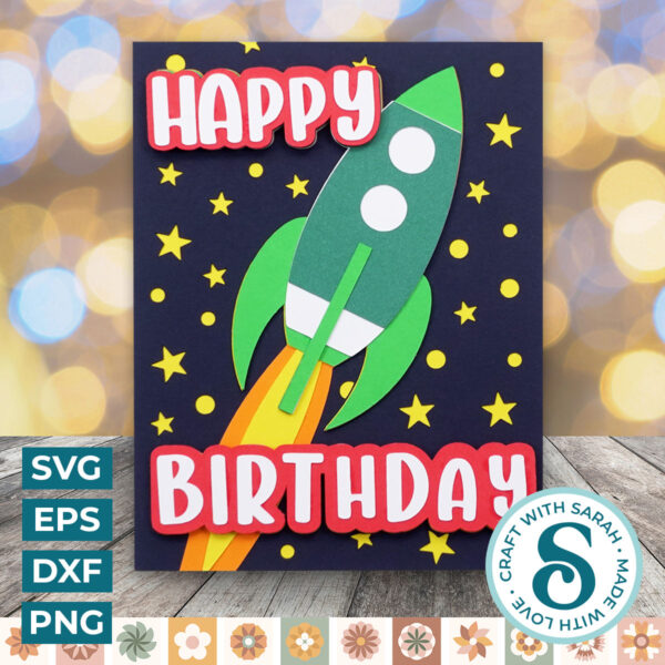 Rocket A2 Card - Craft with Sarah