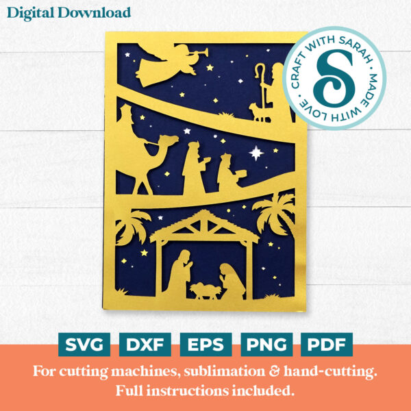 Golden Nativity Card - Craft with Sarah