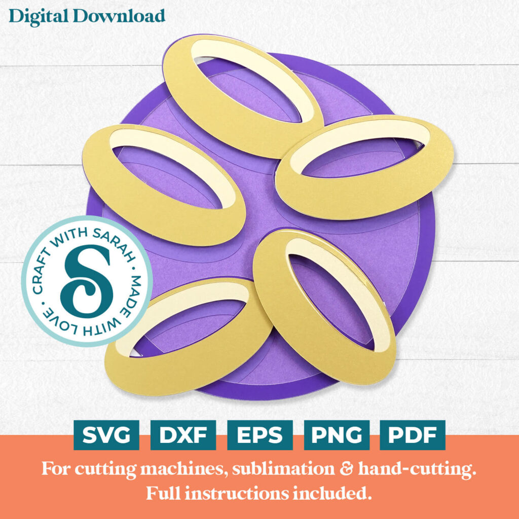 Five Gold Rings SVG (12 Days of Christmas) - Craft with Sarah