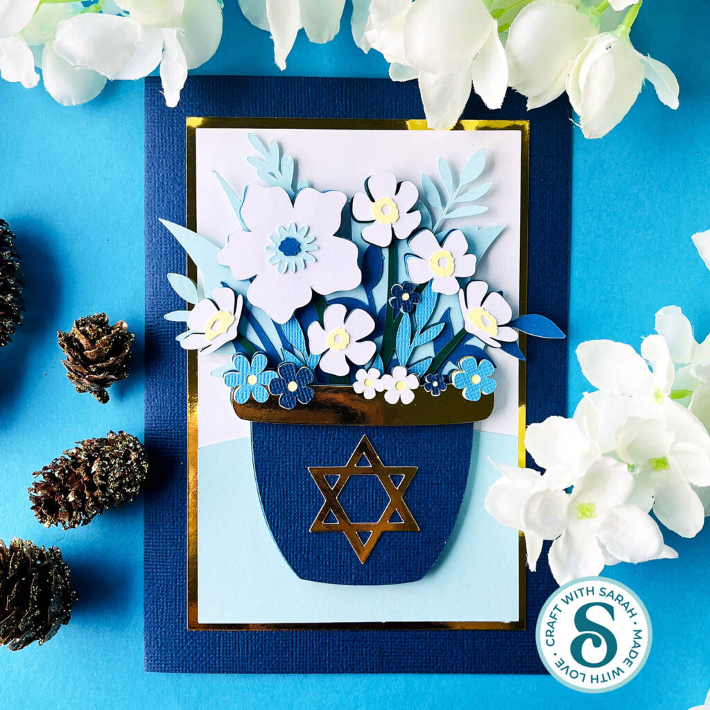 Free Flower Pot SVG 🌼 Hanukkah Craft Ideas - Craft with Sarah